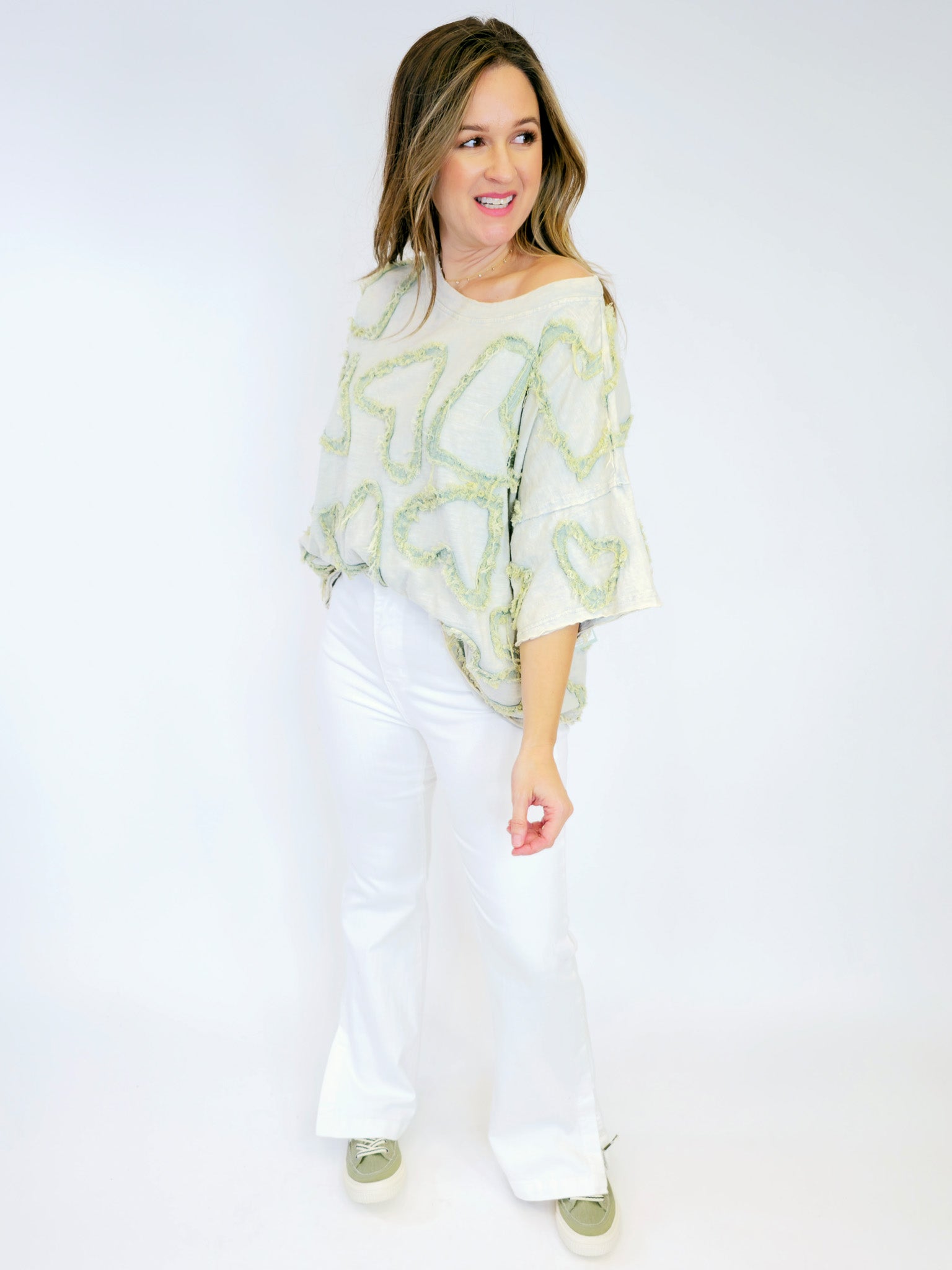 ALL OVER HEART PATCH TOP - MINT – Brianne's Boutique