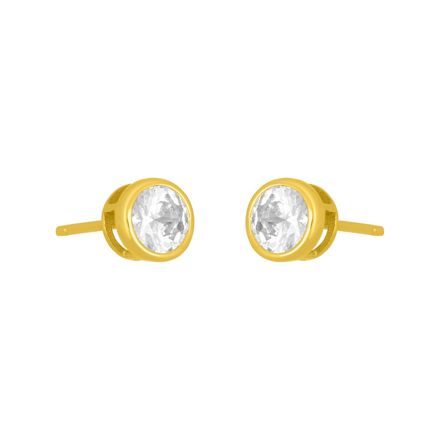 MARISOL BEZEL STUD 5MM - GOLD – Brianne's Boutique